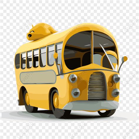 노란 버스 벡터클립 아트상표만화 Png 일러스트 무료 다운로드 Lovepik