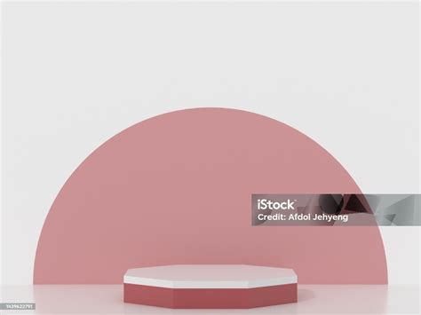3d 팔각형 연단 제품은 최소 모형 3d 렌더링을 표시합니다 0명에 대한 스톡 사진 및 기타 이미지 0명 Fashion