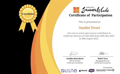Nandini Tiwari On Linkedin Girlscriptsummerofcode Opensource Contributor Learningopportunity