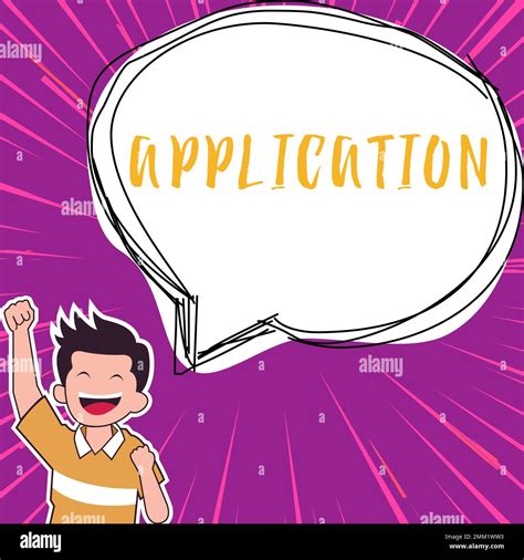 Hand Writing Sign Application Word For An Order For Something Formal And Usually Written Form