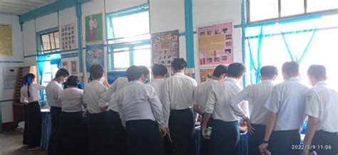 မော်လမြိုင်ခရိုင် ပြည်သူ့စာကြည့်တိုက်ခန်းမရှိ Mini Museum ပြတိုက်ငယ်သို့ ကျောင်းသား သူများ