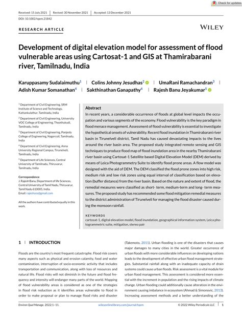 Pdf Development Of Digital Elevation Model For Assessment Of Flood
