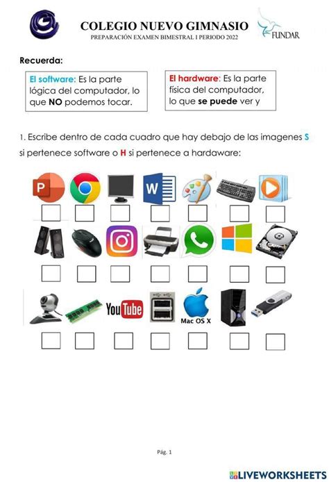 Hardware And Software Interactive Worksheet
