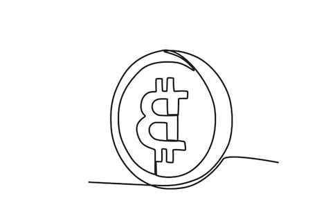 Premium Vector A Bitcoin Symbol Bitcoin Oneline Drawing
