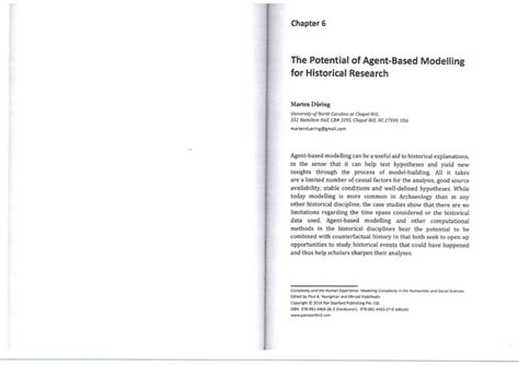 PDF Agent Based Modeling Counterfactual Thinking And The Historical Method