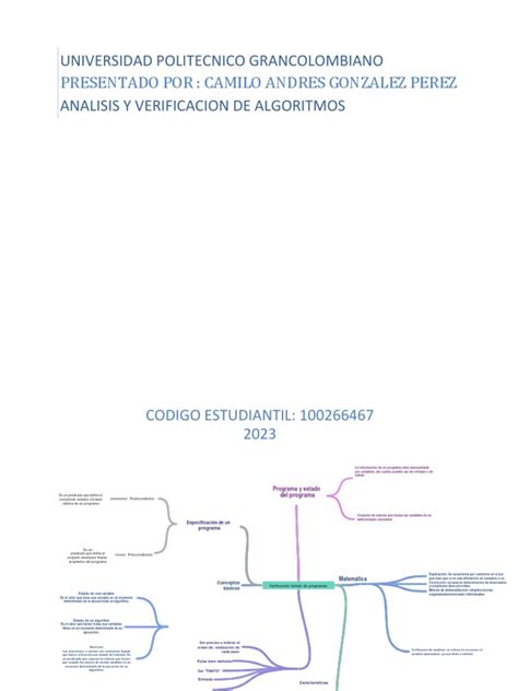 Entrega 1 Semana 4 Analisis Y Verificacion De Algoritmos Pdf Algoritmos Lógica De