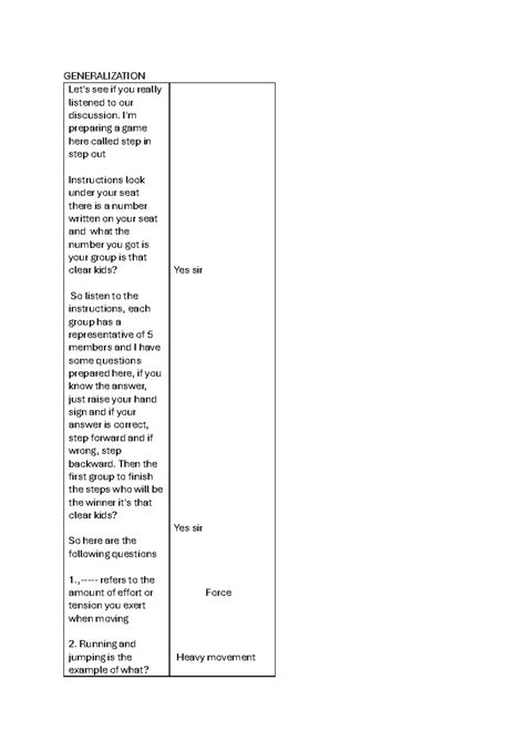 Generalization Summary Bachelor Of Elementary Education Generalization Lets See If You