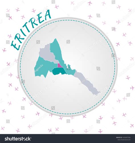 Eritrea Map Design Map Country Regions Stock Vector Royalty Free 1635007936