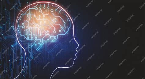 Premium Photo Abstract Head Outline With Circuit Brain Artificial Intelligence And Web Concept