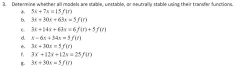 Solved C Determine Whether All Models Are Stable Chegg