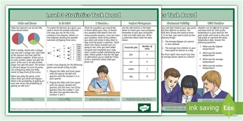 Level 3 Statistics Task Board Teacher Made Twinkl