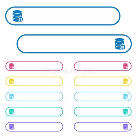 database modules icons in rounded color menu buttons stock vector
