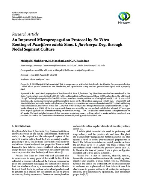 Pdf An Improved Micropropagation Protocol By Ex Vitro Rooting Of