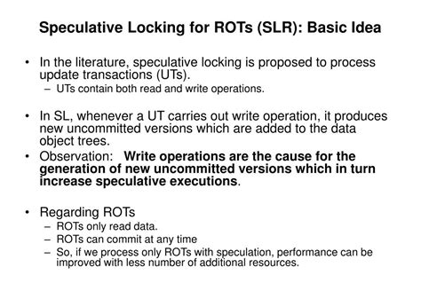 Ppt Improving The Performance Of Read Only Transactions Through Asynchronous Speculation