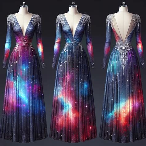 Galactic Style Full Length V Neck Open Back Dress Ai Art Generator
