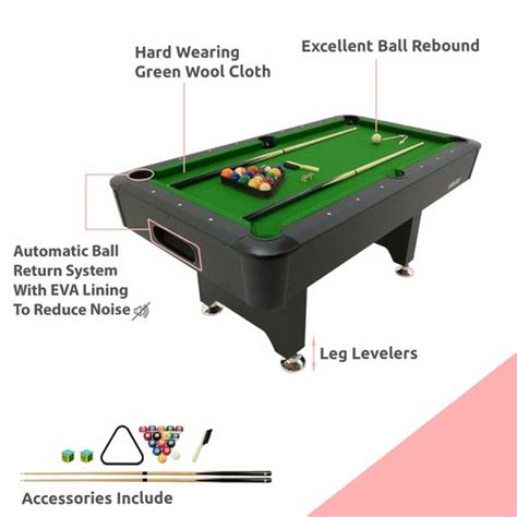Viavito Pt200 6ft Automatic Ball Return System Pool Table With