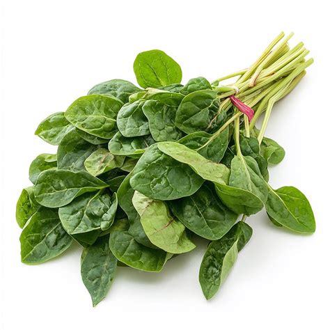 Malabar Spinach On White Background Premium Ai Generated Image