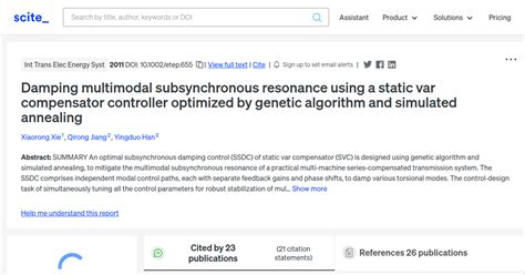 Damping Multimodal Subsynchronous Resonance Using A Static Var Compensator Controller Optimized
