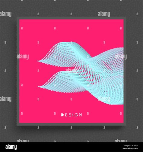 Wavy Background Array With Dynamic Particles Composition With Motion