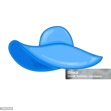 해변을위한 파란색 여름 모자 귀여운 만화 스타일의 태양 보호 흰색 배경에서 격리된 벡터 그림 0명에 대한 스톡 벡터 아트 및 기타 이미지 Istock