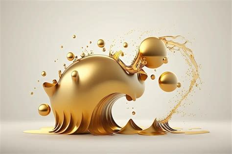소용돌이 패턴이 있는 황금 추상 액체 고급스럽고 우아한 디자인 귀금속 부와 번영 고품질 제품 프리미엄 브랜딩 Generative Ai 프리미엄 사진