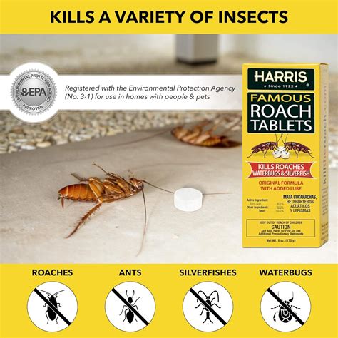 Harris Roach Tablets Boric Acid Roach And Insects Killer With Lure Alternative To Bait Traps