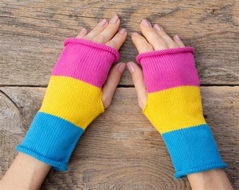 Lesbian Pride Lightweight Fingerless Gloves Spring Autumn Gloves Knit