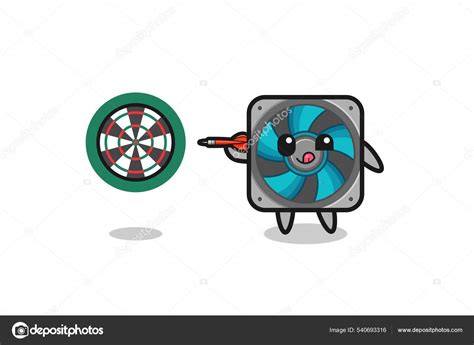 Cute Computer Fan Playing Dart Cute Design Stock Vector By ©heriyusuf