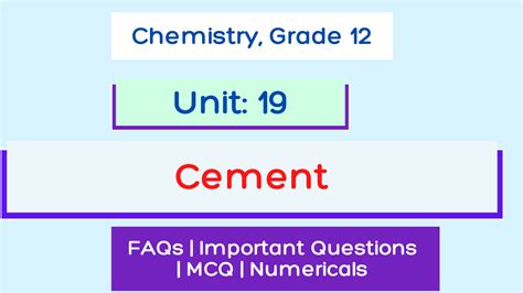 Cement Neb Class 12 Notes Applied Chemistry Neb Notes Iswori