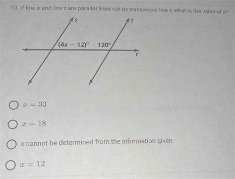 solved if line s and line t are parallel lines cut by transversal line