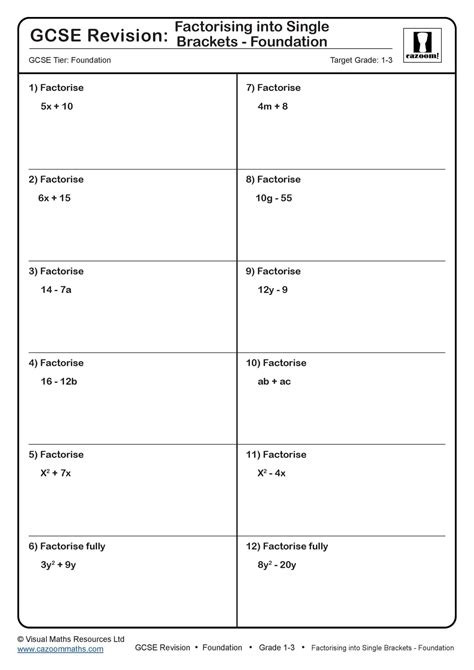 Expanding Single Brackets Foundation Gcse Questions Gcse Revision