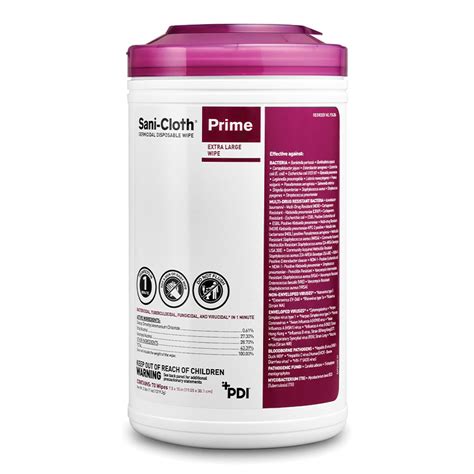 P24284 Sani Cloth Prime 6 70ctgermicidal Wipe Purple