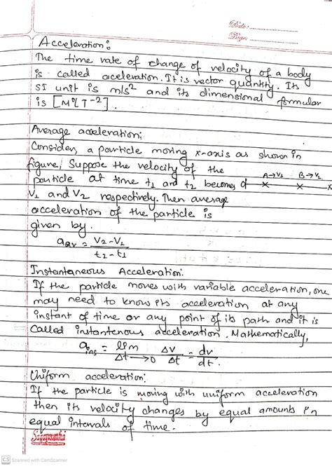 Chapter Three Kinematics Class 11 Physics Note Your All Notes