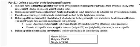 Solved Part 1 Define A Class With The Following