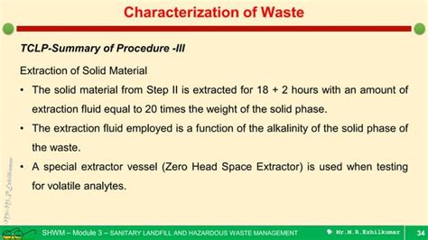 Hazardous Wastes Characterisation TCLP PDF Chemistry Science