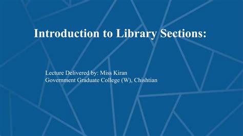 Library Sections Pptx