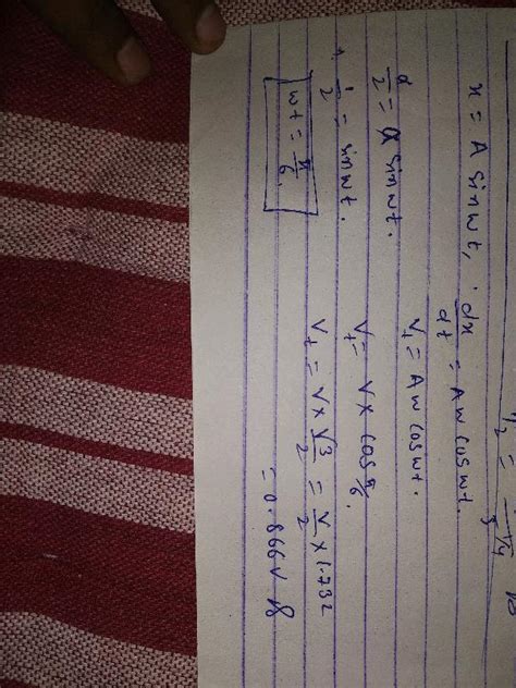 A Particle Is Executing S H M With Amplitude A And Has Maximum Velocity V Its Speed At