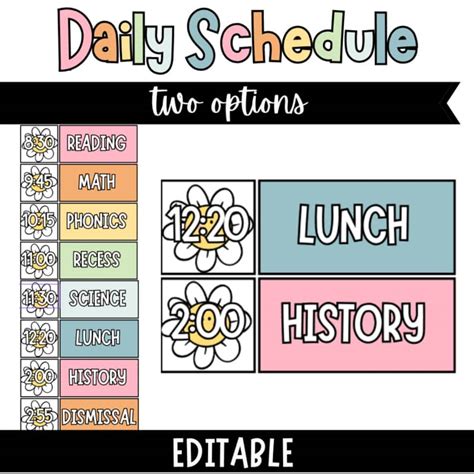 Retro Rainbow Editable Schedule Labels Classroom Decor By Sassyy In Second