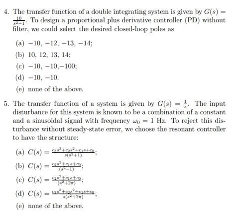 Solved 1 The Transfer Function Of A System Is Given By