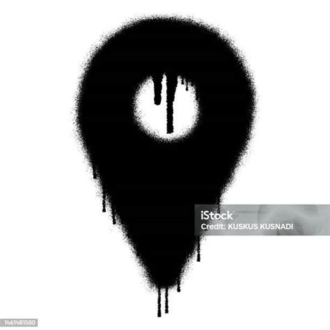 검은색 스프레이 페인트가 있는 지도 위치 기호입니다 벡터 일러스트 레이 션 그래피티에 대한 스톡 벡터 아트 및 기타 이미지 그래피티 아이콘 유명한 장소 Istock