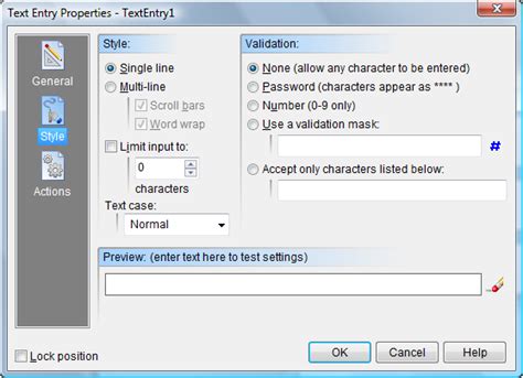 Text Entry Field Tool
