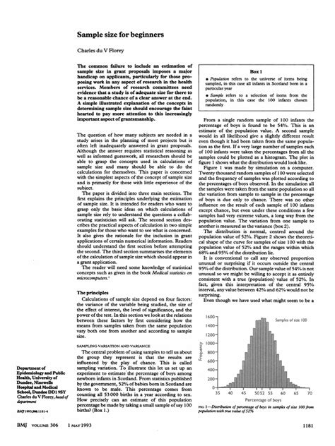 Sample Size Pdf Statistical Significance Standard Deviation