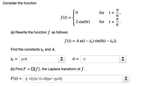 Solved Consider The Function F T 02sin 6t For T