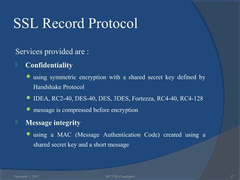 Secure Socket Layer PPT Internet Computing