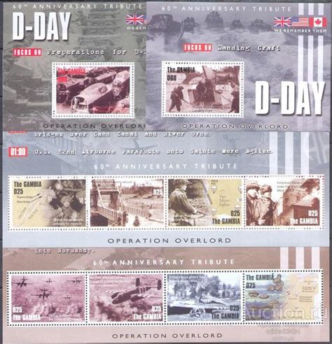 С7796 2 я Мировая Война Wwii Сражения Нормандия Омнибус 2004 Гамбия 2м л 2блока п с 26МЕ