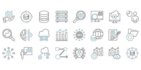Data Analytics Set Of Editable Stroke Icons Set Of Data Analytics Vector Art At Vecteezy