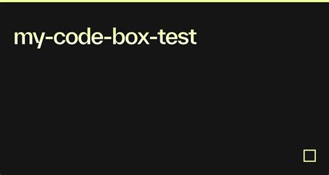 my code box test codesandbox