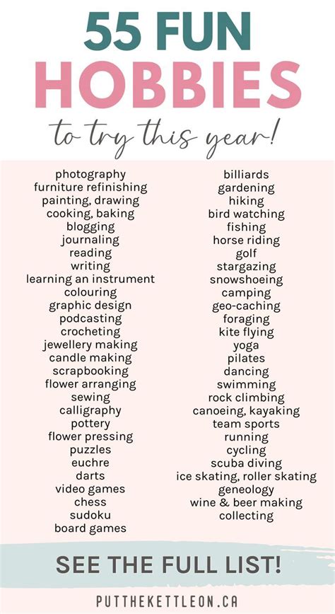 The Ultimate List Of Hobbies And Interests To Make Life Fun Hobbies To