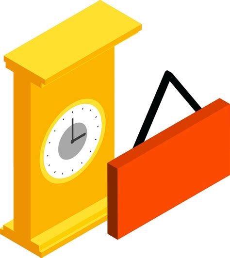 Isometric Sign Board With Clock Icon 25289442 Vector Art At Vecteezy