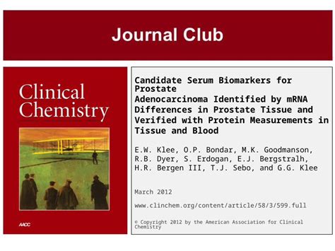 Ppt Candidate Serum Biomarkers For Prostate Adenocarcinoma Identified By Mrna Differences In